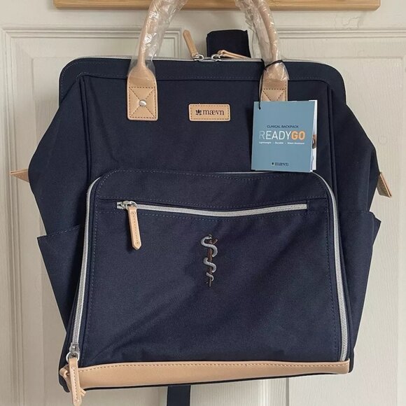 Maevn | Bags | Nwt Maevn Ready Go Backpack Navy With Caduceus Medical ...